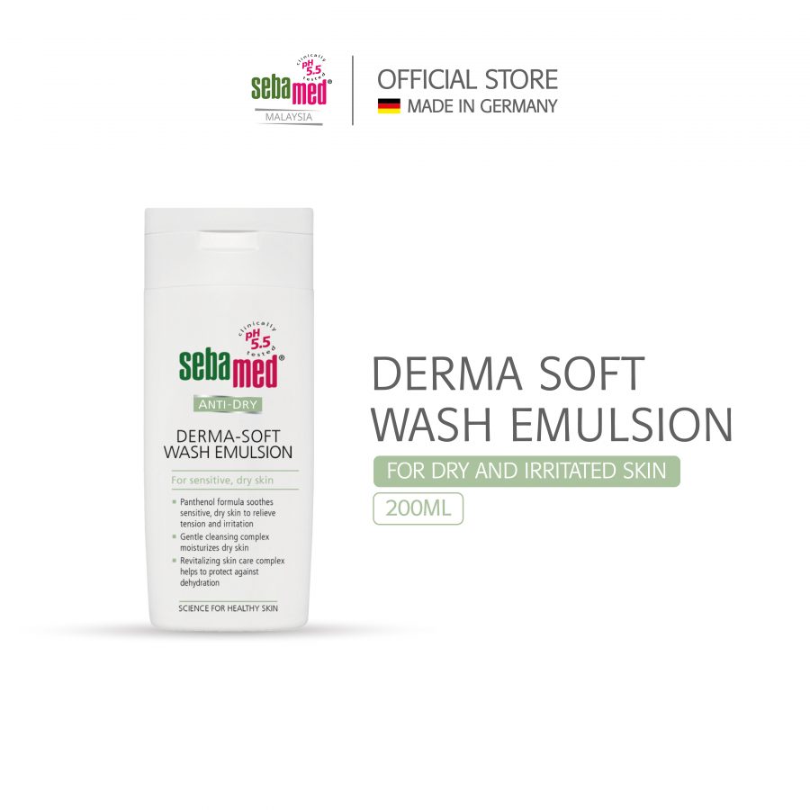 Anti-Dry Derma-Soft Wash Emulsion 200ml- Sebamed Malaysia