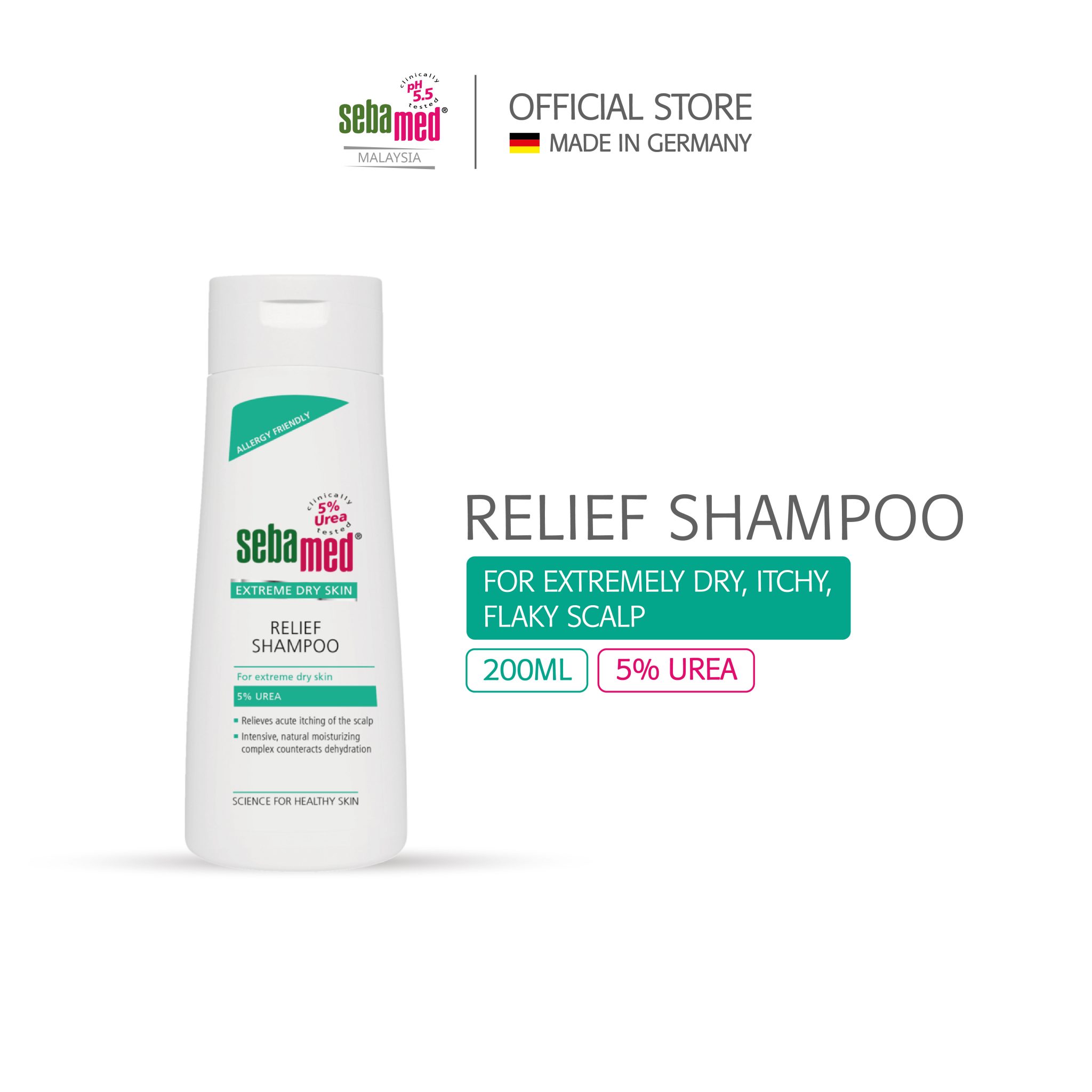 Sebamed Extreme Dry Skin Relief Shampoo 5% Urea 200ml - Sebamed Malaysia